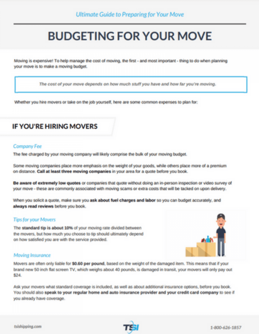 Moving Budget Planner: How to Estimate Moving Costs - TSI